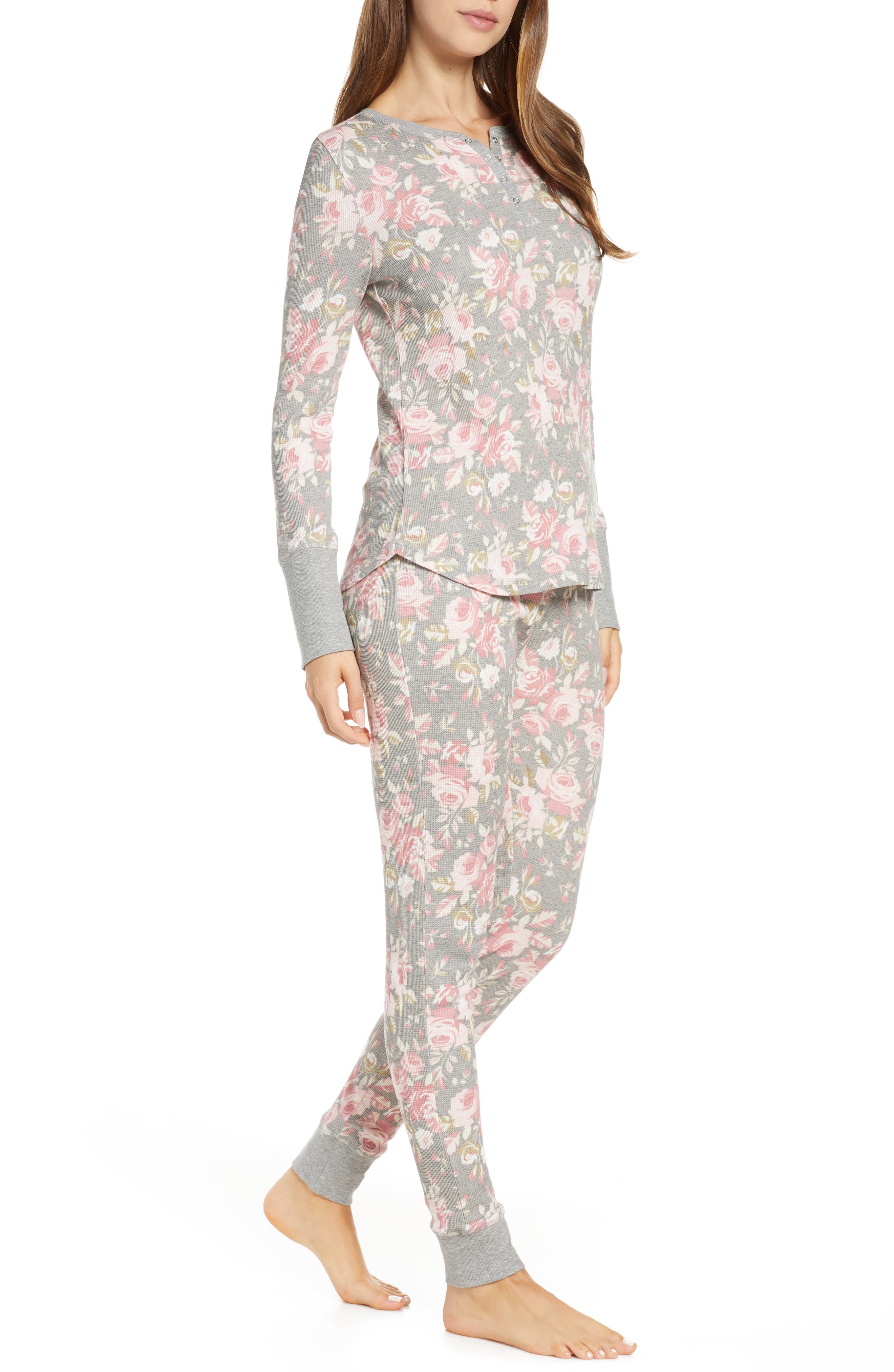 Splendid Print Thermal Pajamas | Nordstromrack