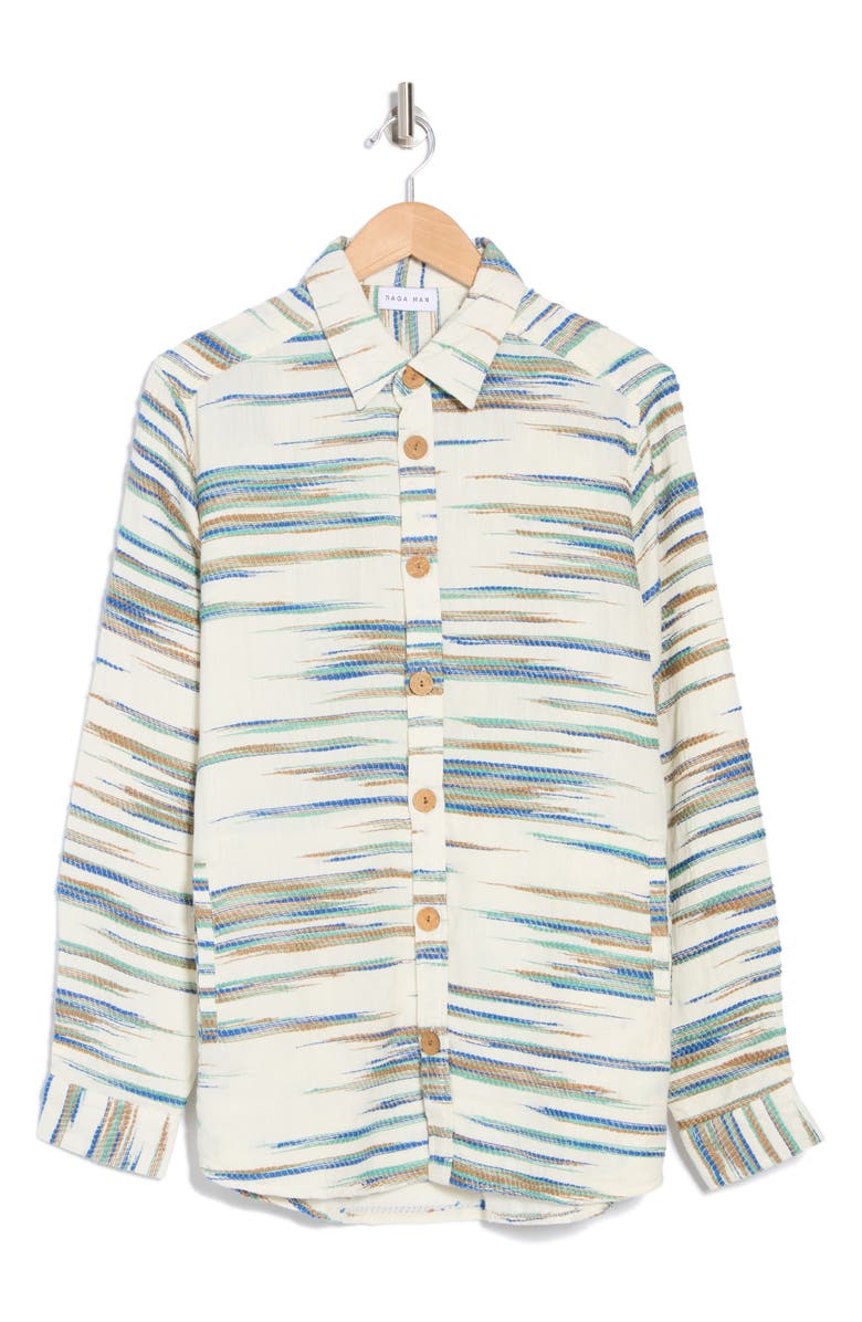 Raga Long Sleeve Cotton Button-Up Shirt | Nordstromrack