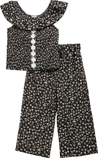 Lily Bleu Kids' 2-Piece Lace Trimmed Peachskin Set | Nordstromrack