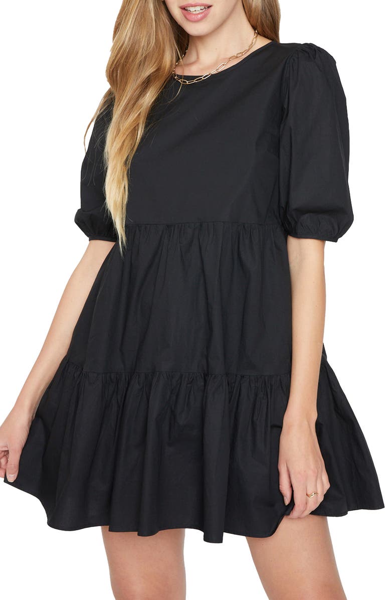 Know One Cares Cotton Poplin Short Sleeve Tiered Mini Dress | Nordstromrack