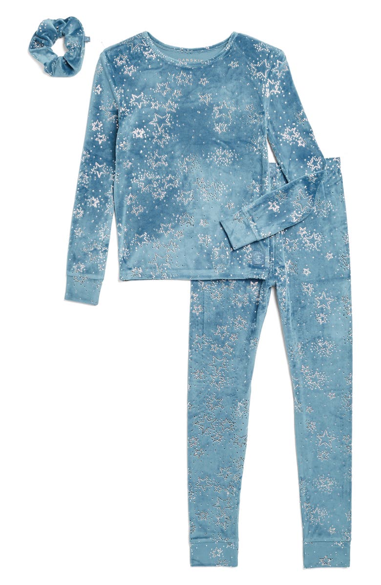 Danskin Kids' Plush Velvet Long Pajamas & Scrunchie Set | Nordstromrack