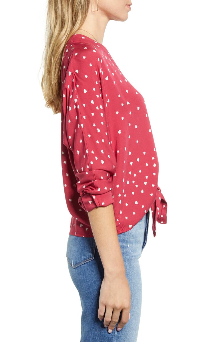 Rails Sloane Long Sleeve Tie Front Blouse | Nordstromrack