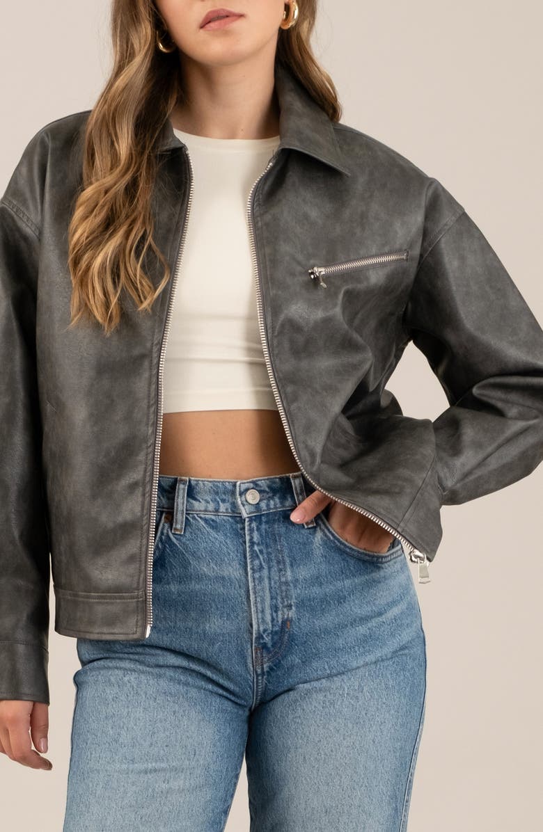 Blu Pepper Faux Leather Bomber Jacket | Nordstromrack