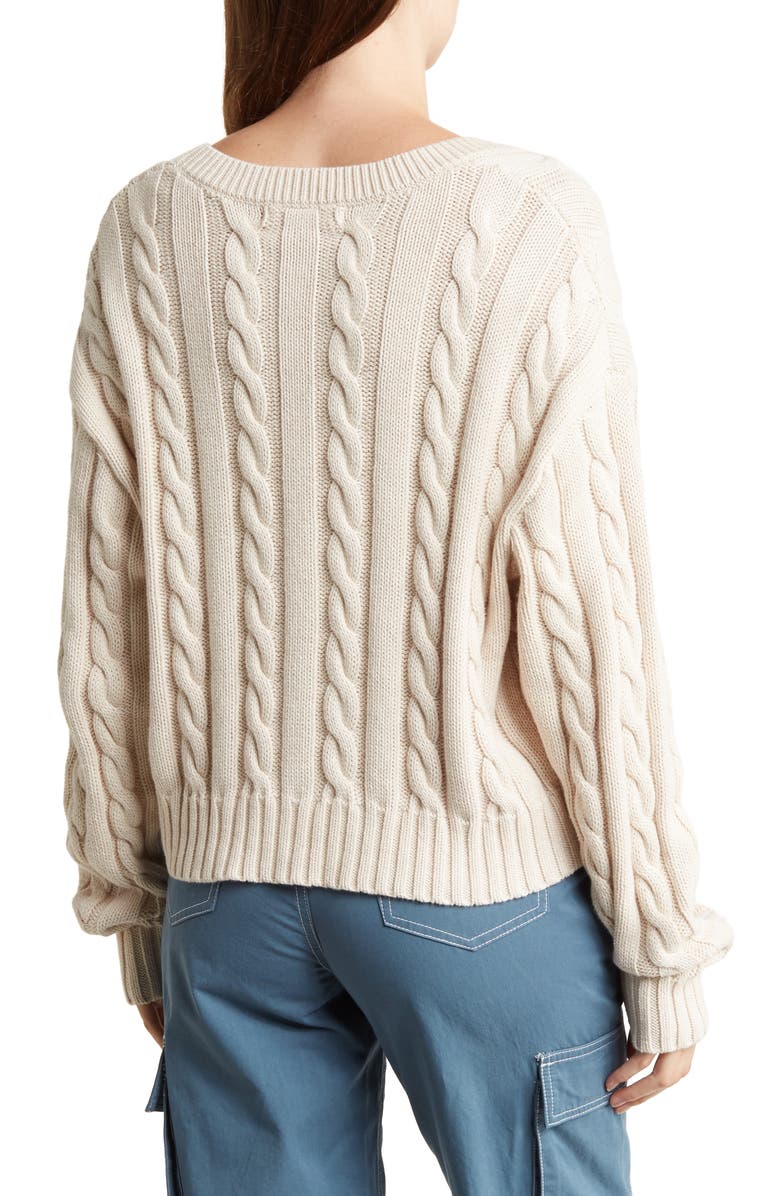 Elodie Cotton Cable Knit Button Front Cardigan | Nordstromrack