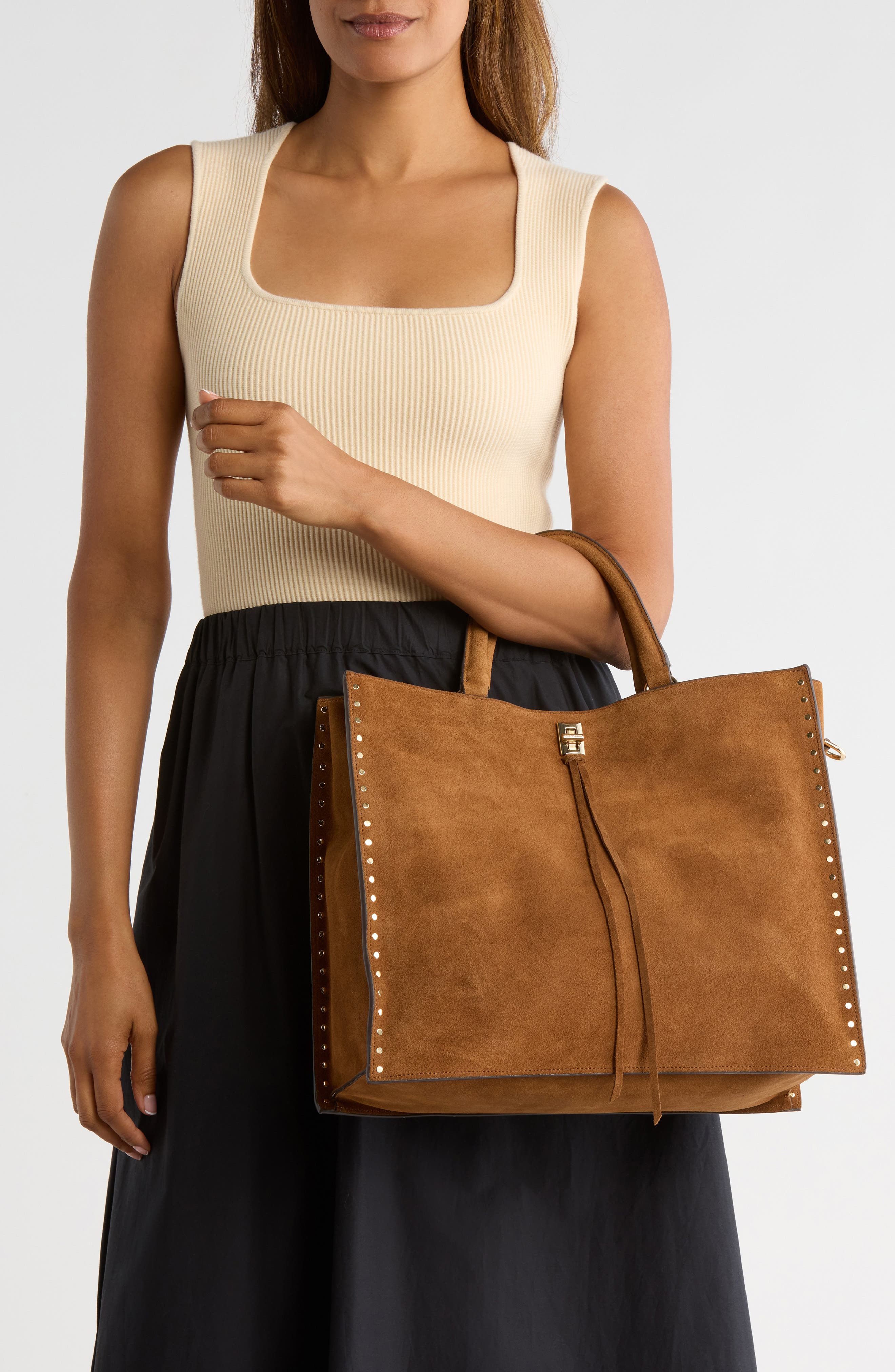 Rebecca Minkoff Darren Stud Suede Tote Bag | Nordstromrack