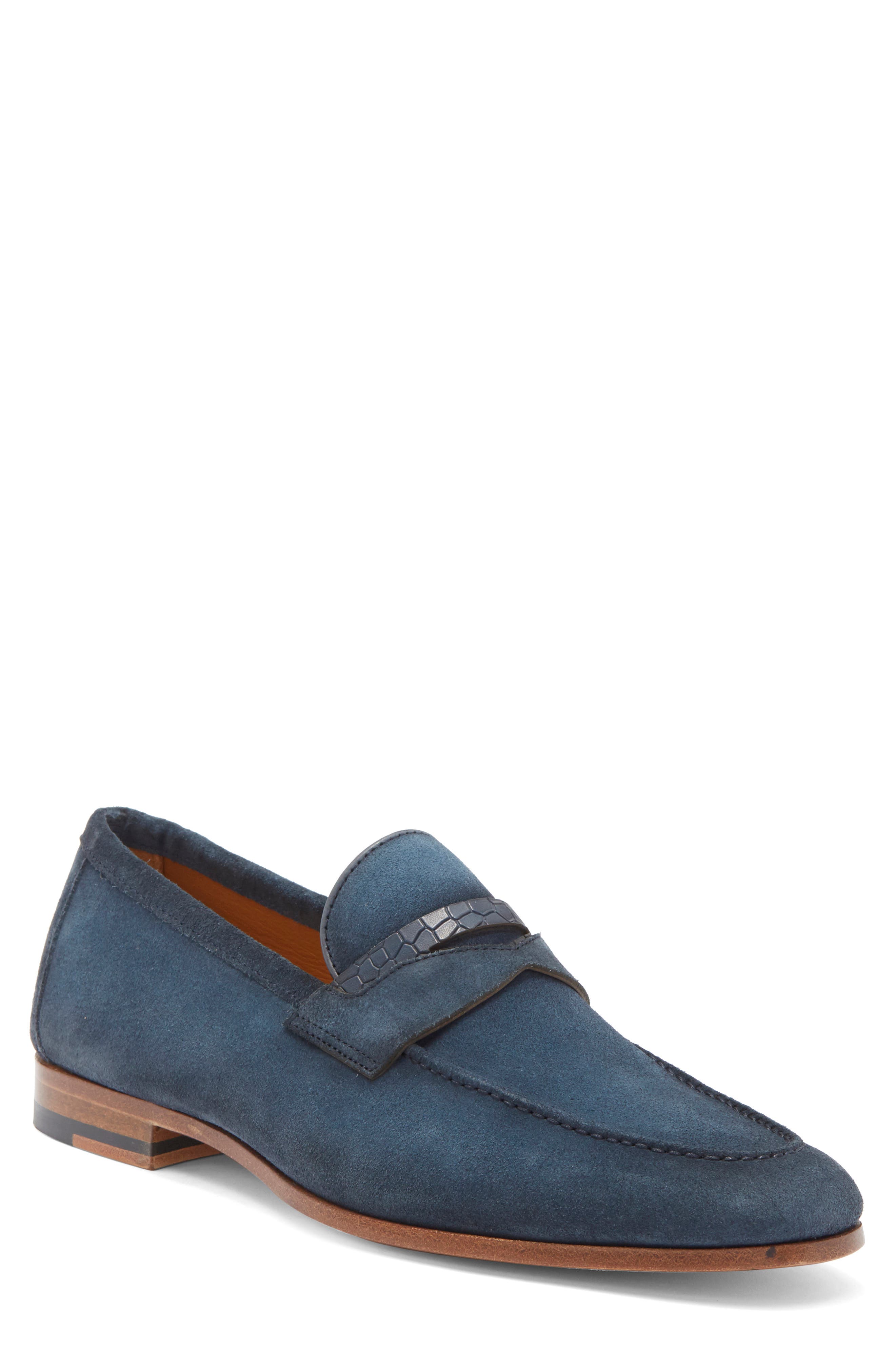 Magnanni Sasso Croc Embossed Penny Loafer (Men) | Nordstromrack