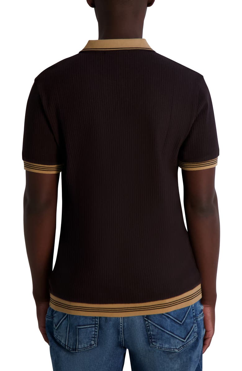 KARL LAGERFELD PARIS Textured Johnny Collar Polo | Nordstromrack