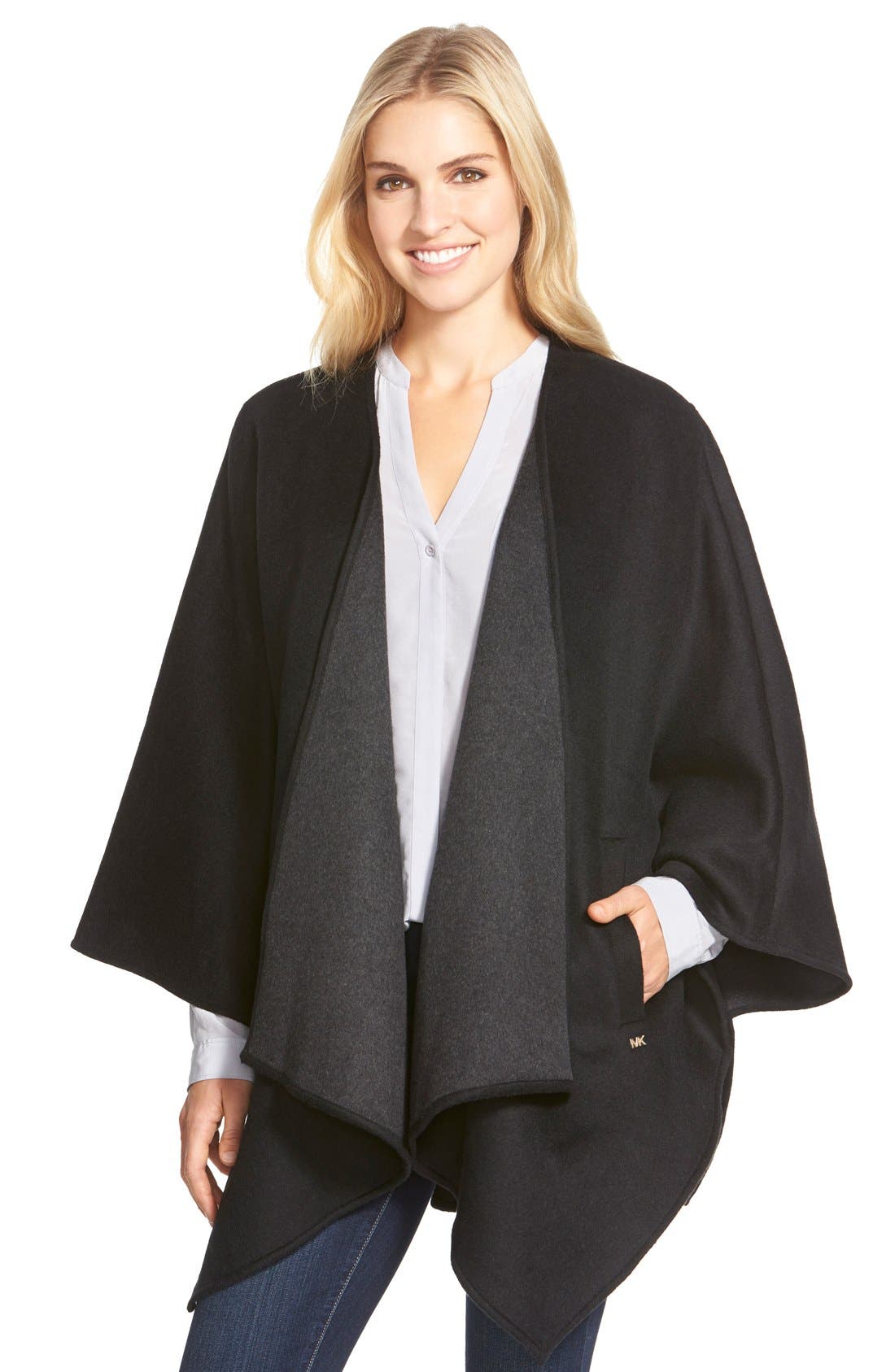 MICHAEL Michael Kors Two-Tone Wool Blend Cape | Nordstrom