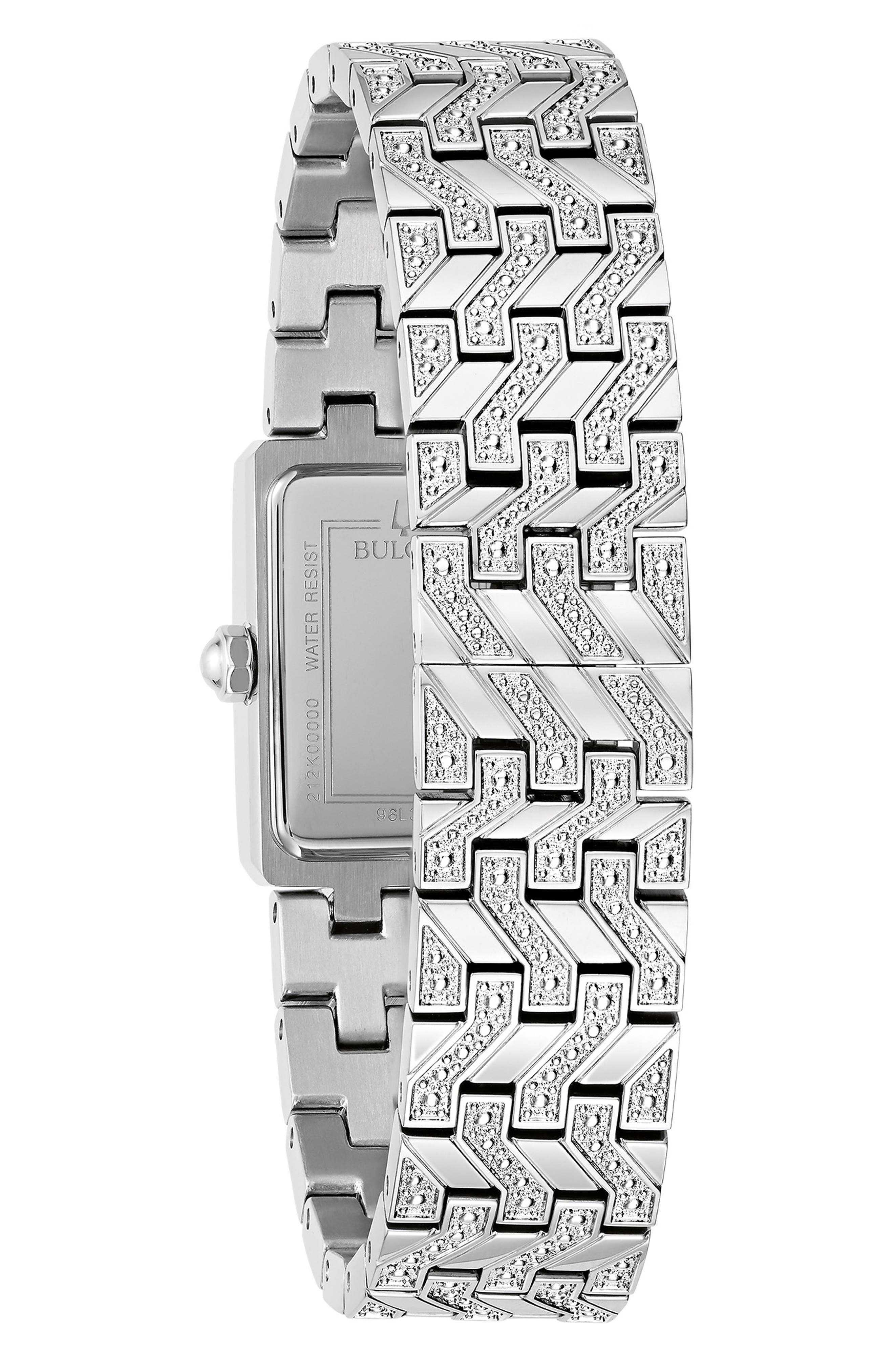 BULOVA Swarovski Crystal Three Hand Quartz Bracelet, 19.3mm x 7.6mm ...