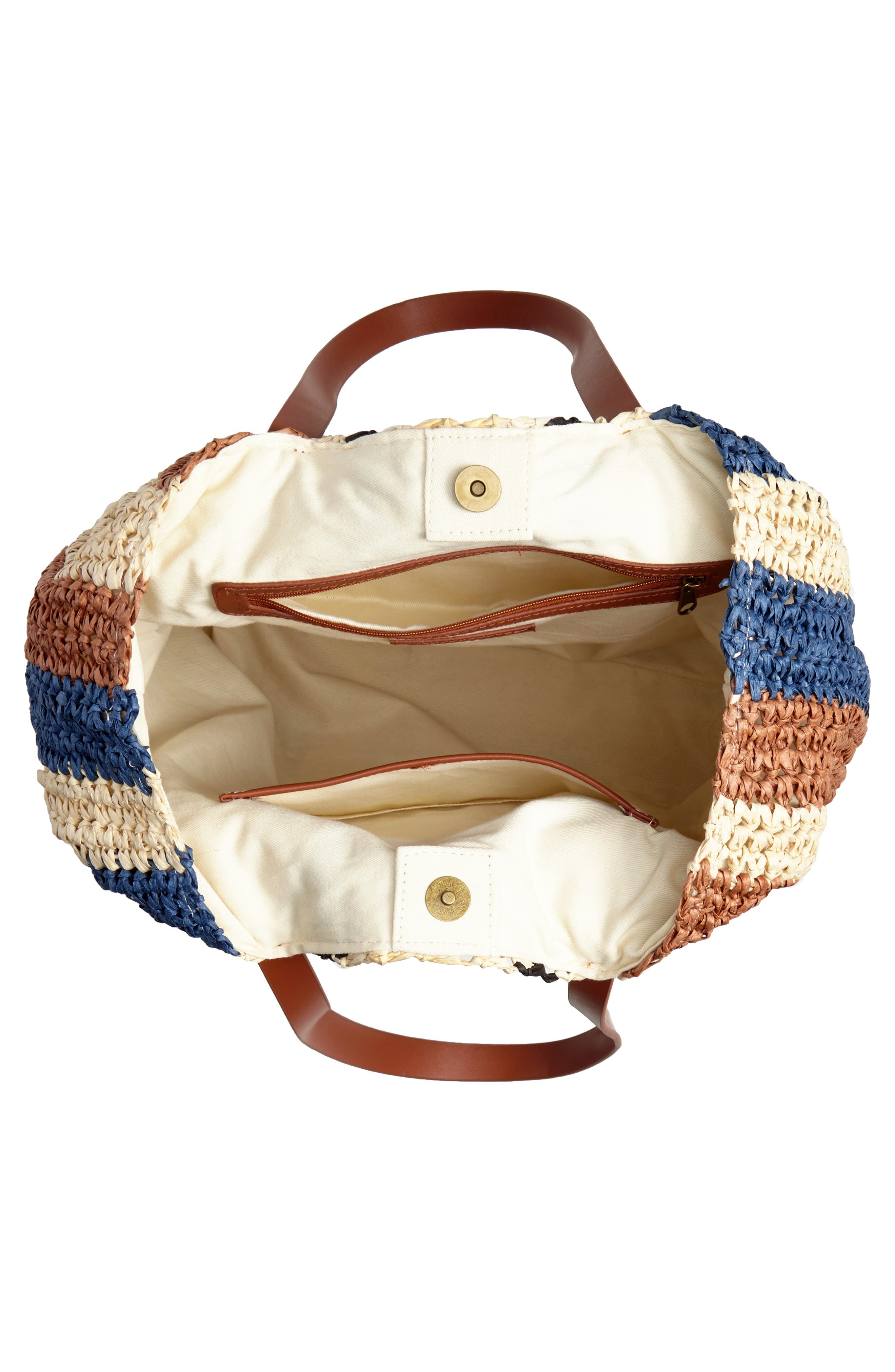 Nordstrom Stripe North/South Raffia Tote | Nordstrom