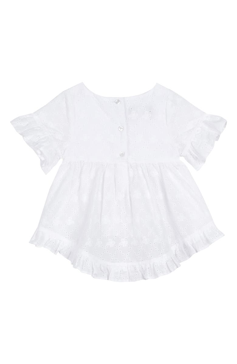 Pastourelle by Pippa & Julie Eyelet Ruffle Top & Floral Leggings Set ...