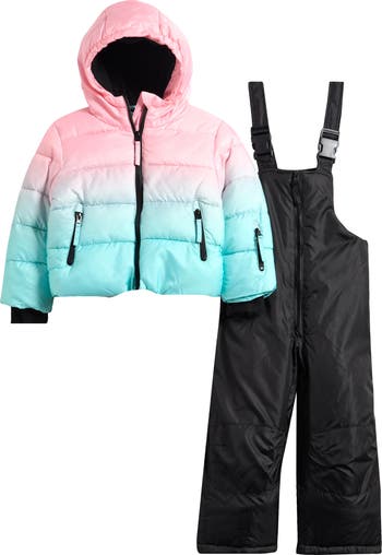 Rothschild Kids' Ombré Hooded Jacket & Bib Snowsuit Set | Nordstromrack