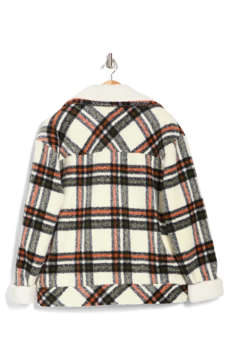 BLANKNYC Plaid Double Breasted Jacket with Faux Shearling Lining ...