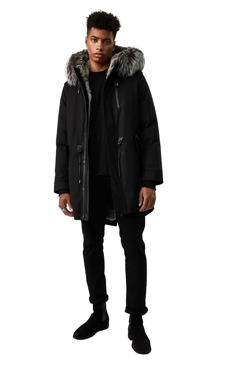 Mackage Moritz Water Repellent Military Parka with Genuine Rabbit Fur ...