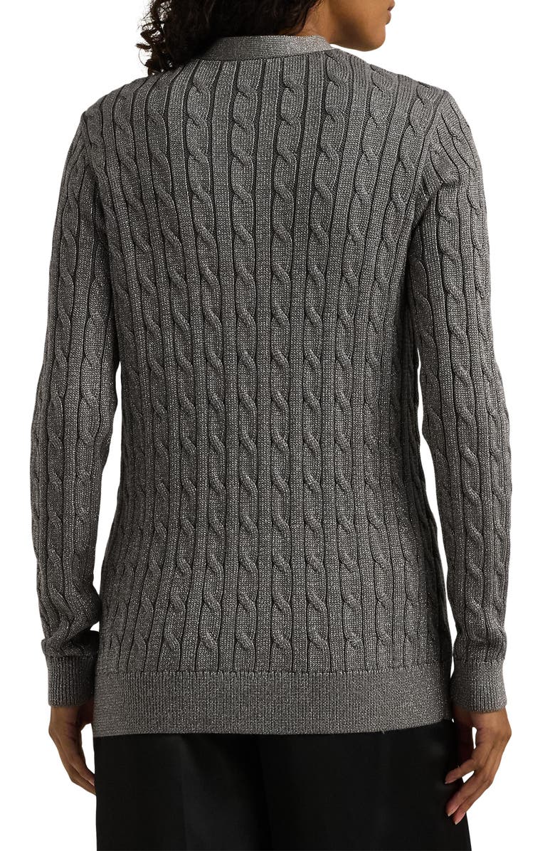 Lauren Ralph Lauren Metallic Cable Stitch Cardigan | Nordstromrack
