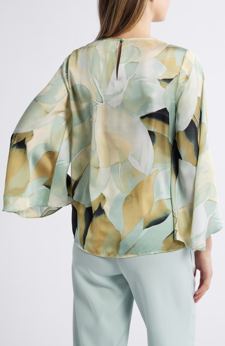 Anne Klein Abstract Print Flutter Bell Long Sleeve Top | Nordstrom