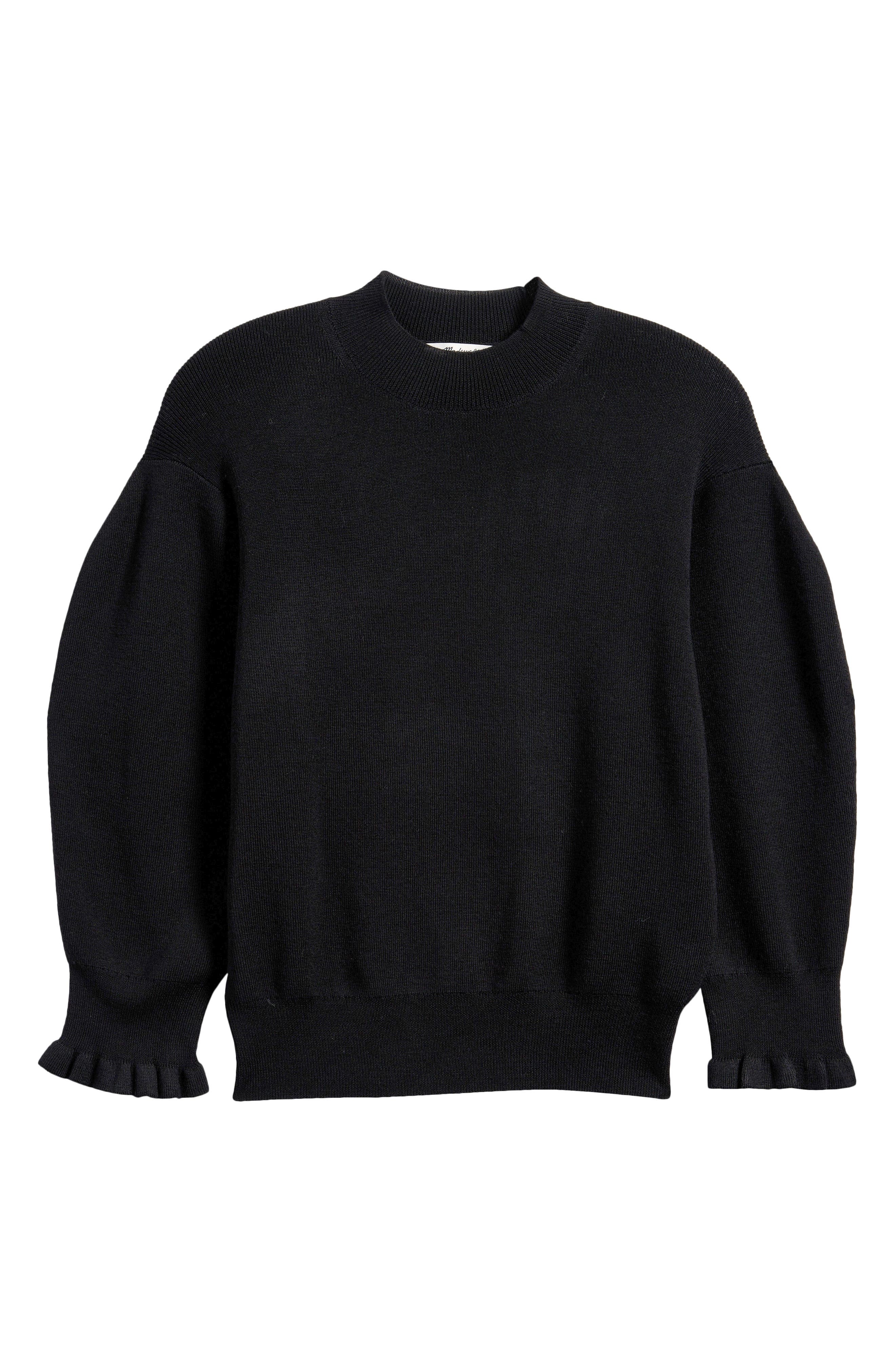Madewell Ruffle Mockneck Merino Wool Blend Sweater | Nordstromrack