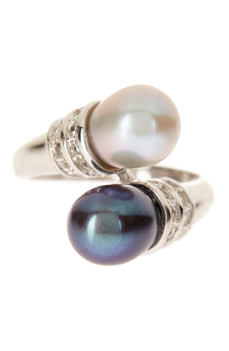 SPLENDID PEARLS 7-8mm Dyed Double Cultured Freshwater Pearl Ring ...