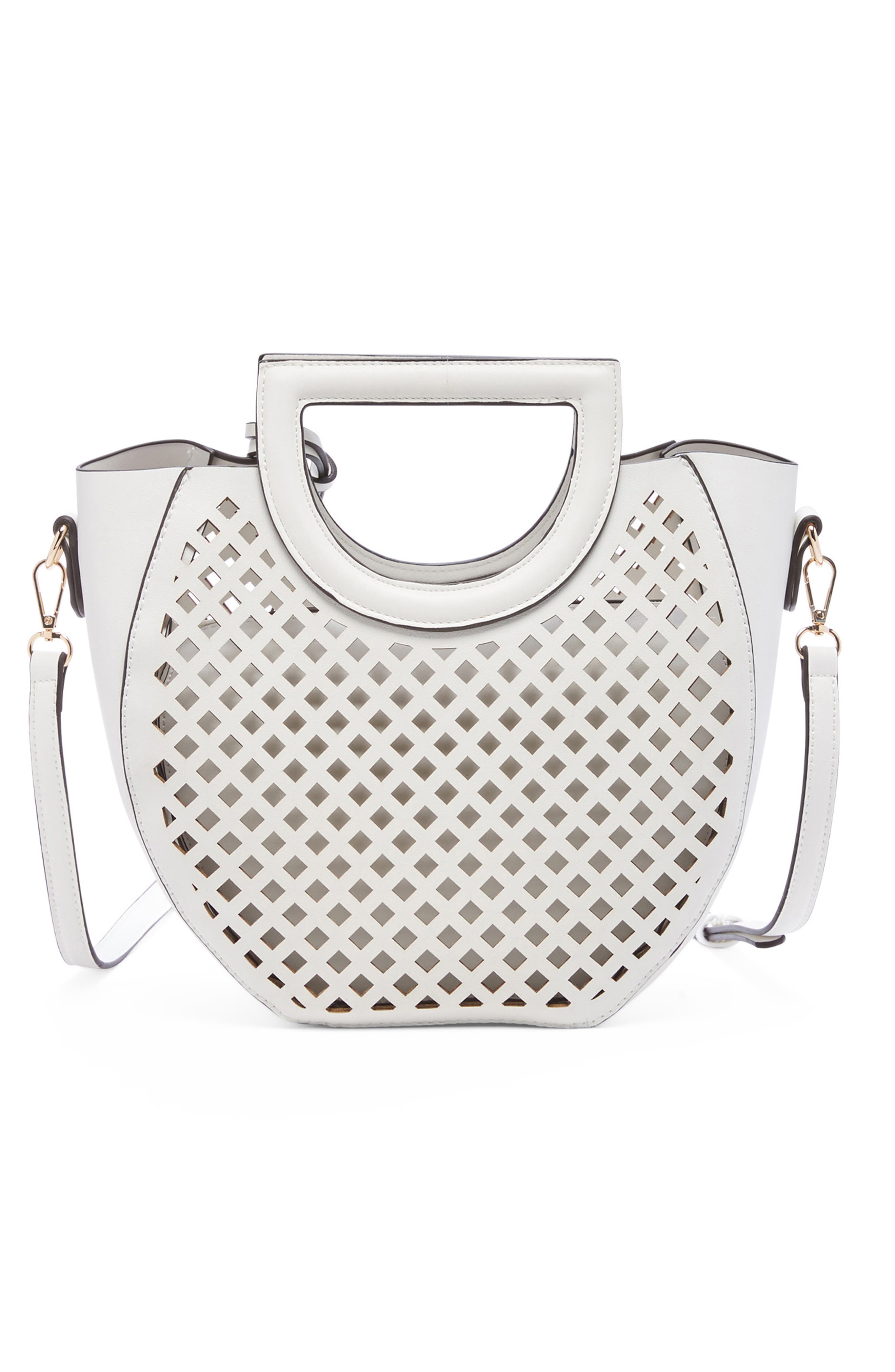 Sole Society Eppie Perforated Faux Leather Satchel | Nordstrom