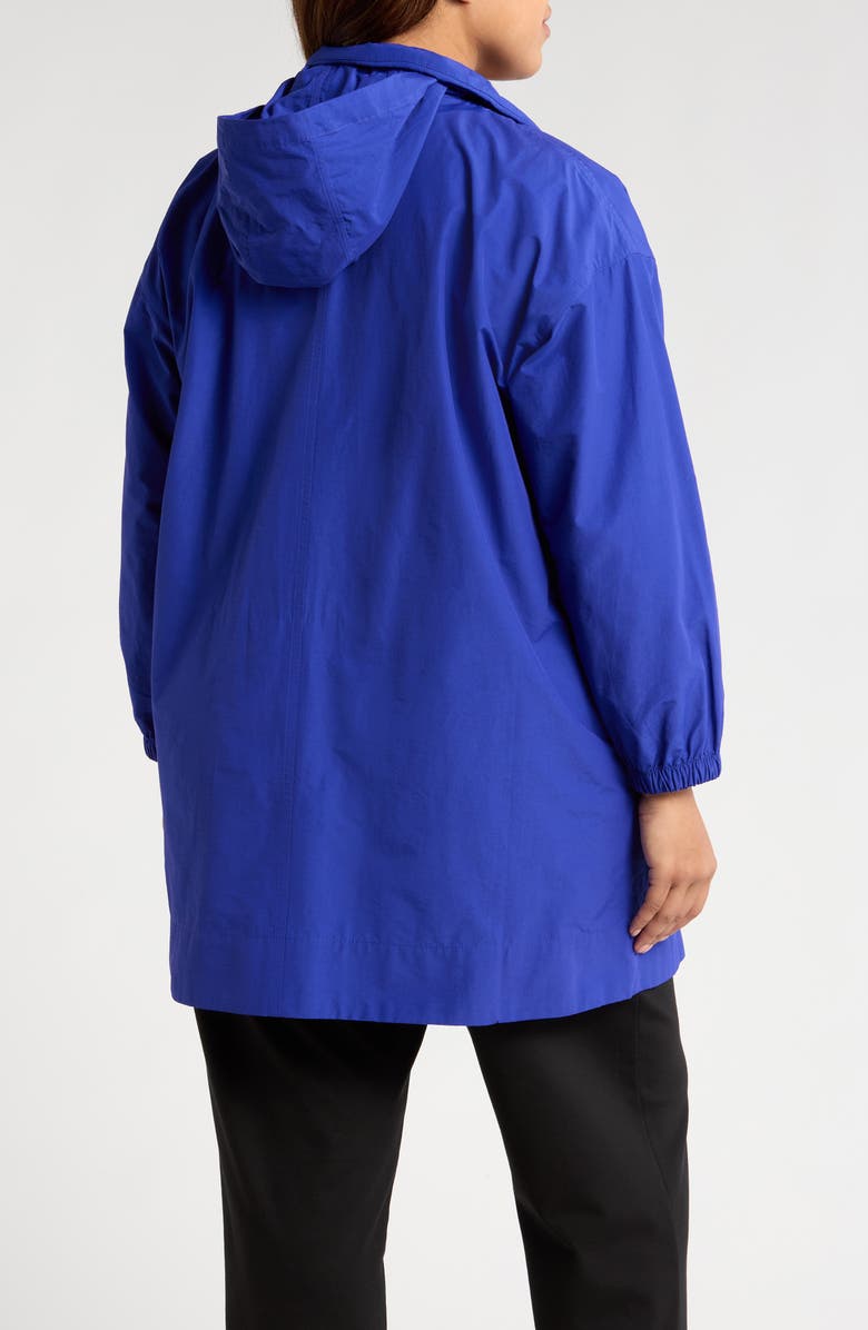 Eileen Fisher Stand Collar Organic Cotton & Nylon Long Coat | Nordstromrack