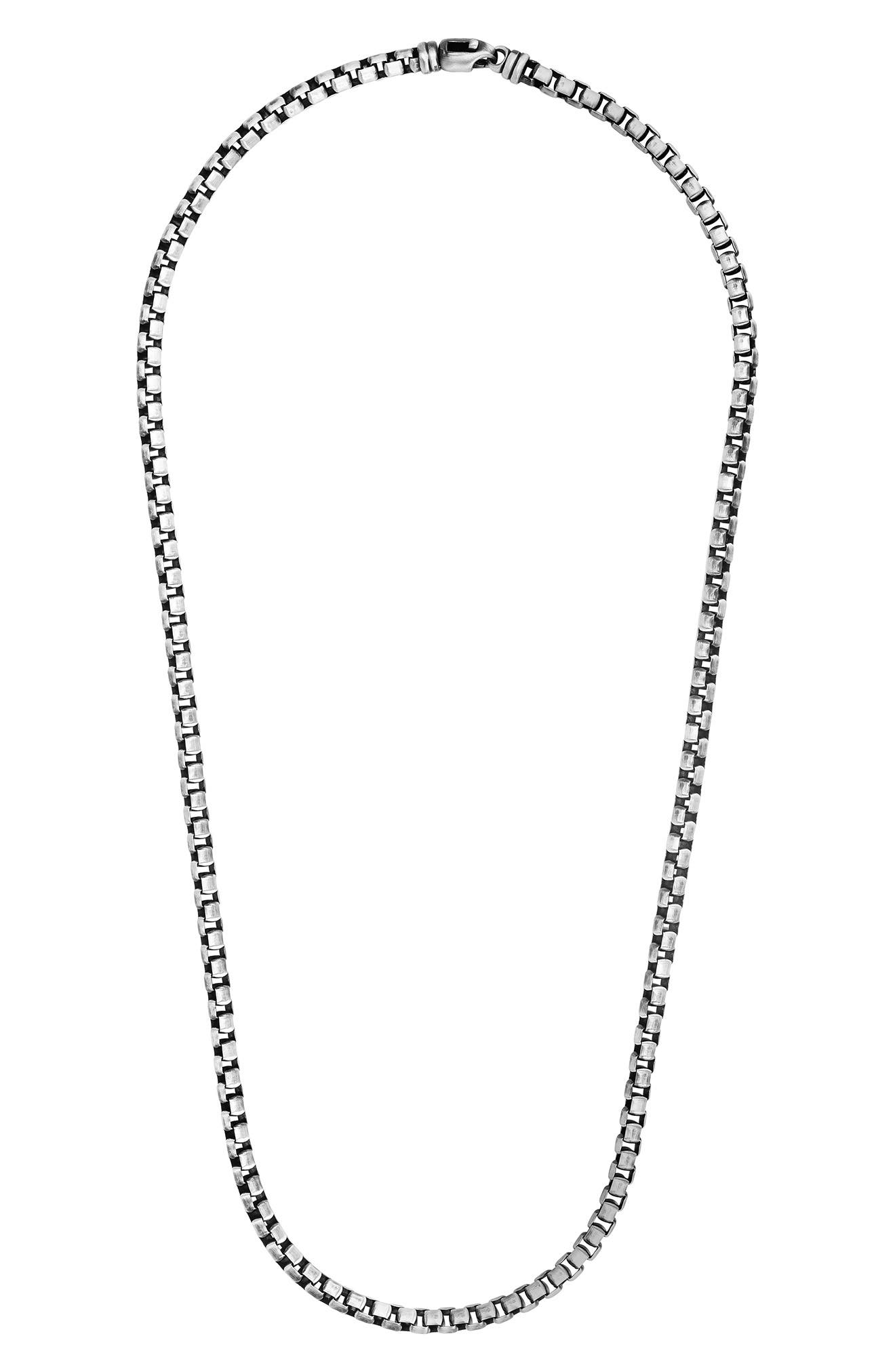 KARAT RUSH Sterling Silver Gunmetal-Tone Italian Men's Round Box Chain ...