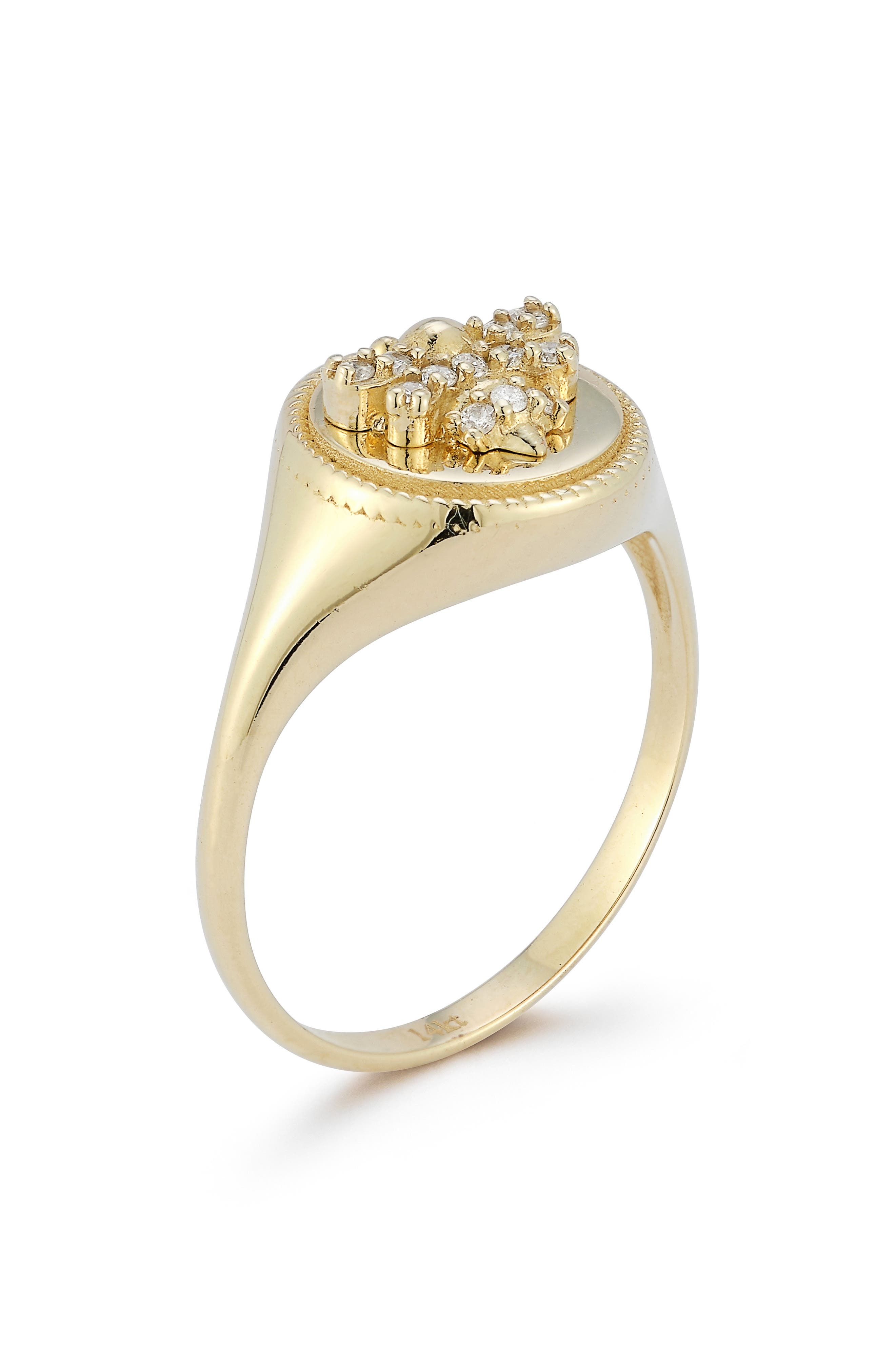 Ember Fine Jewelry 14K Gold Diamond Bee Signet Ring - 0.08 ctw ...