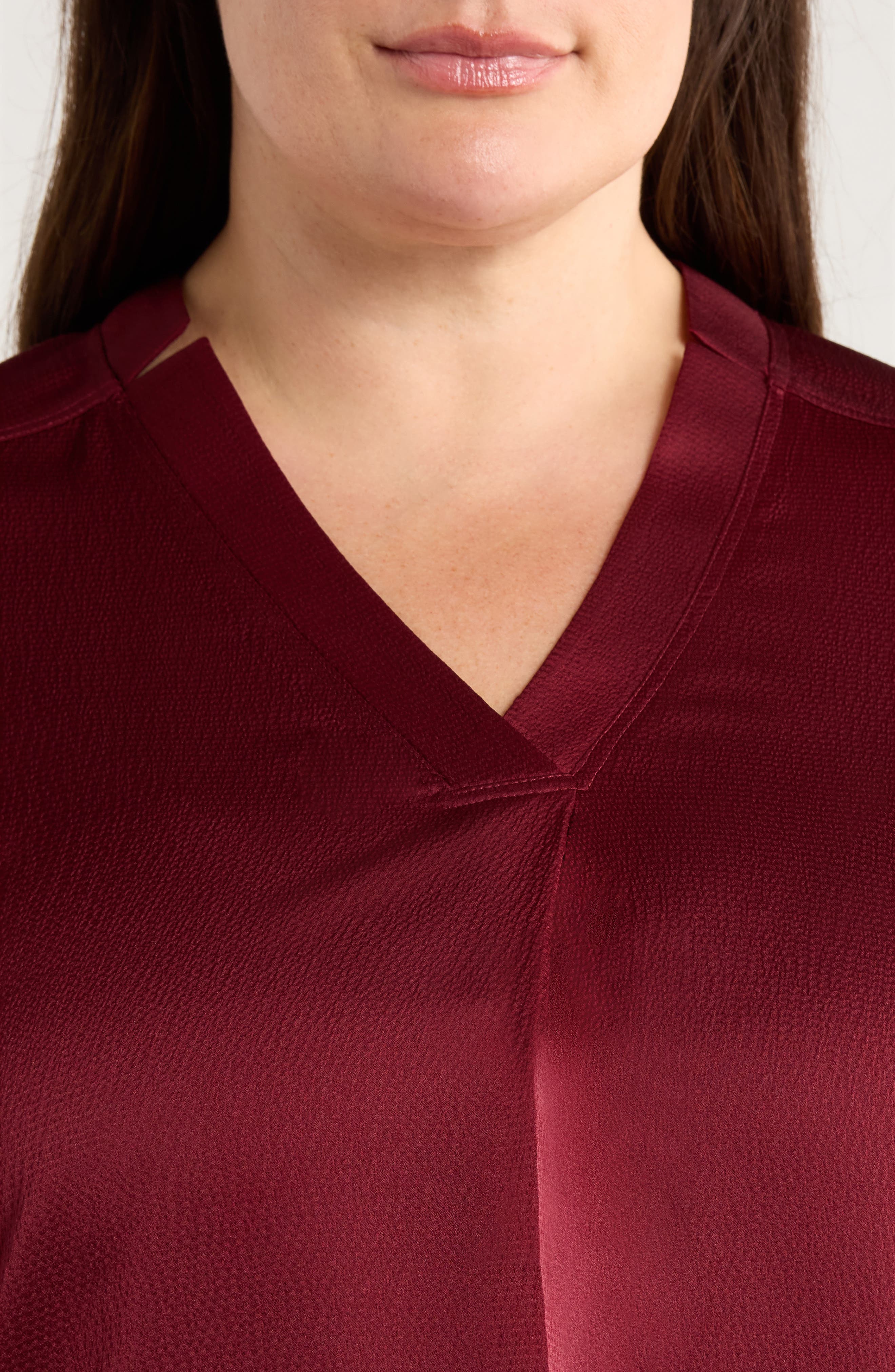 Jones New York Notch Neck V-Neck Top | Nordstrom