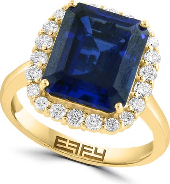 EFFY 14K Gold Lab Created Sapphire & Diamond Ring - 0.53ct. | Nordstromrack