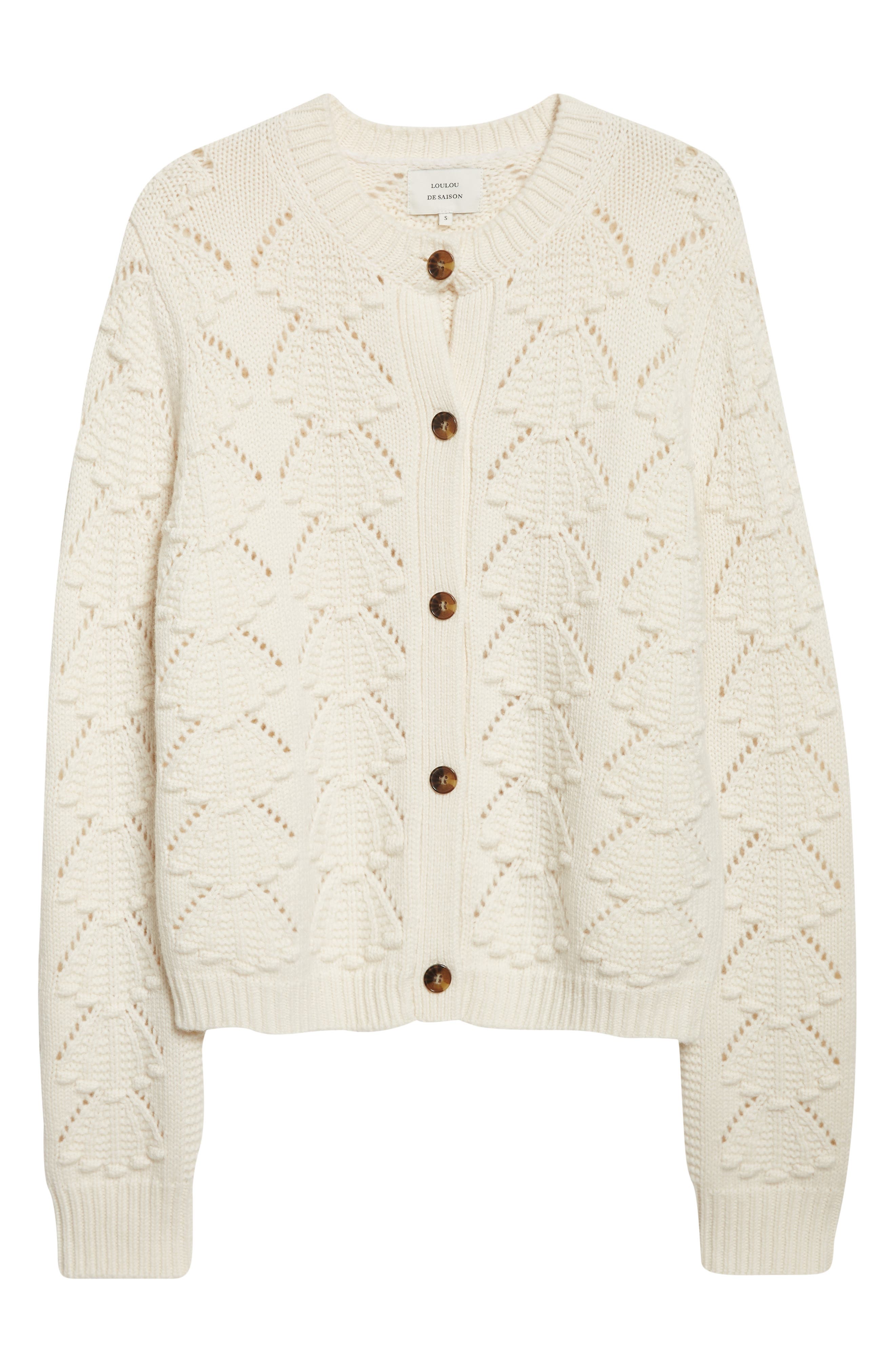 LOULOU DE SAISON Back 3D Shell Knit Cashmere Cardigan | Nordstrom