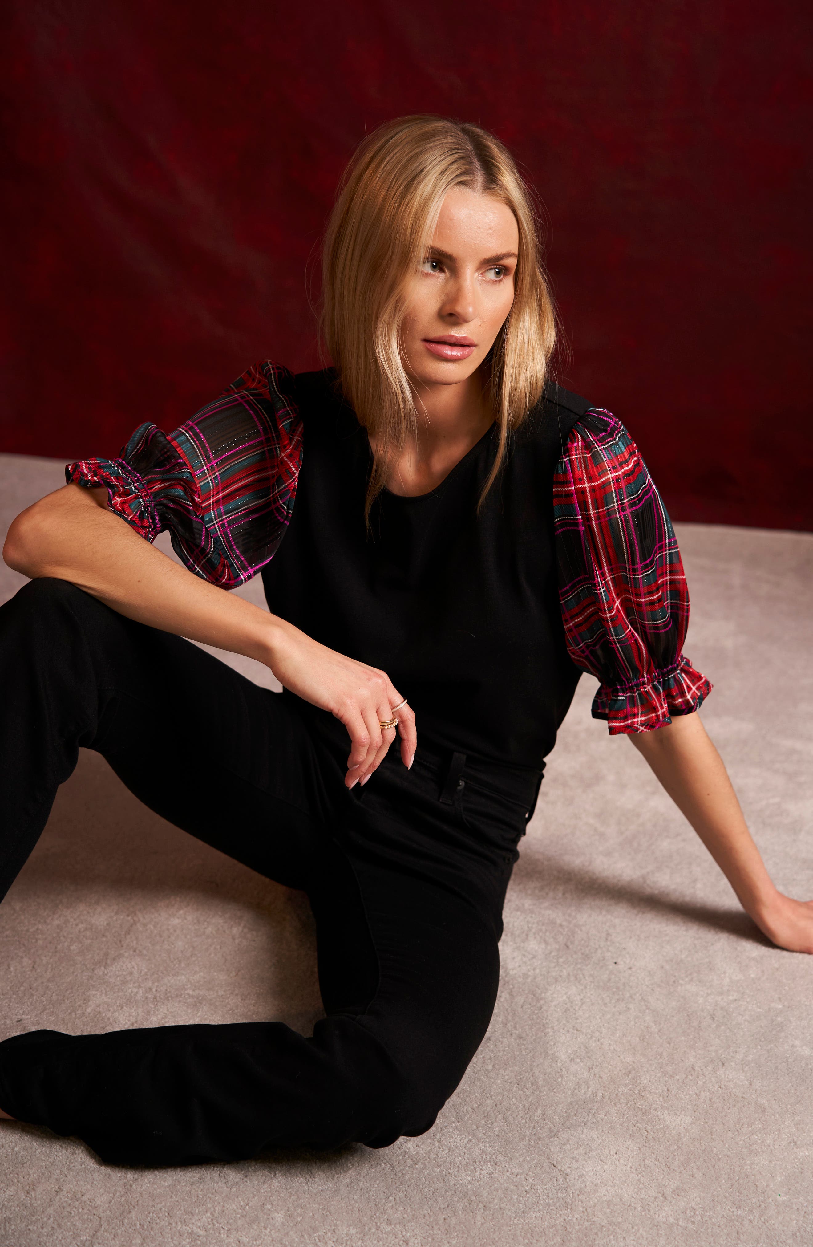CeCe Mixed Media Top | Nordstromrack