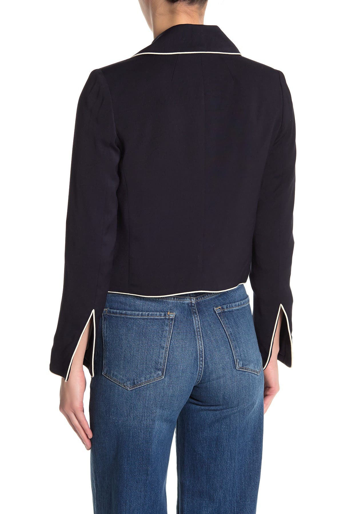 FRAME Contrast Pip Cropped Blazer | Nordstromrack