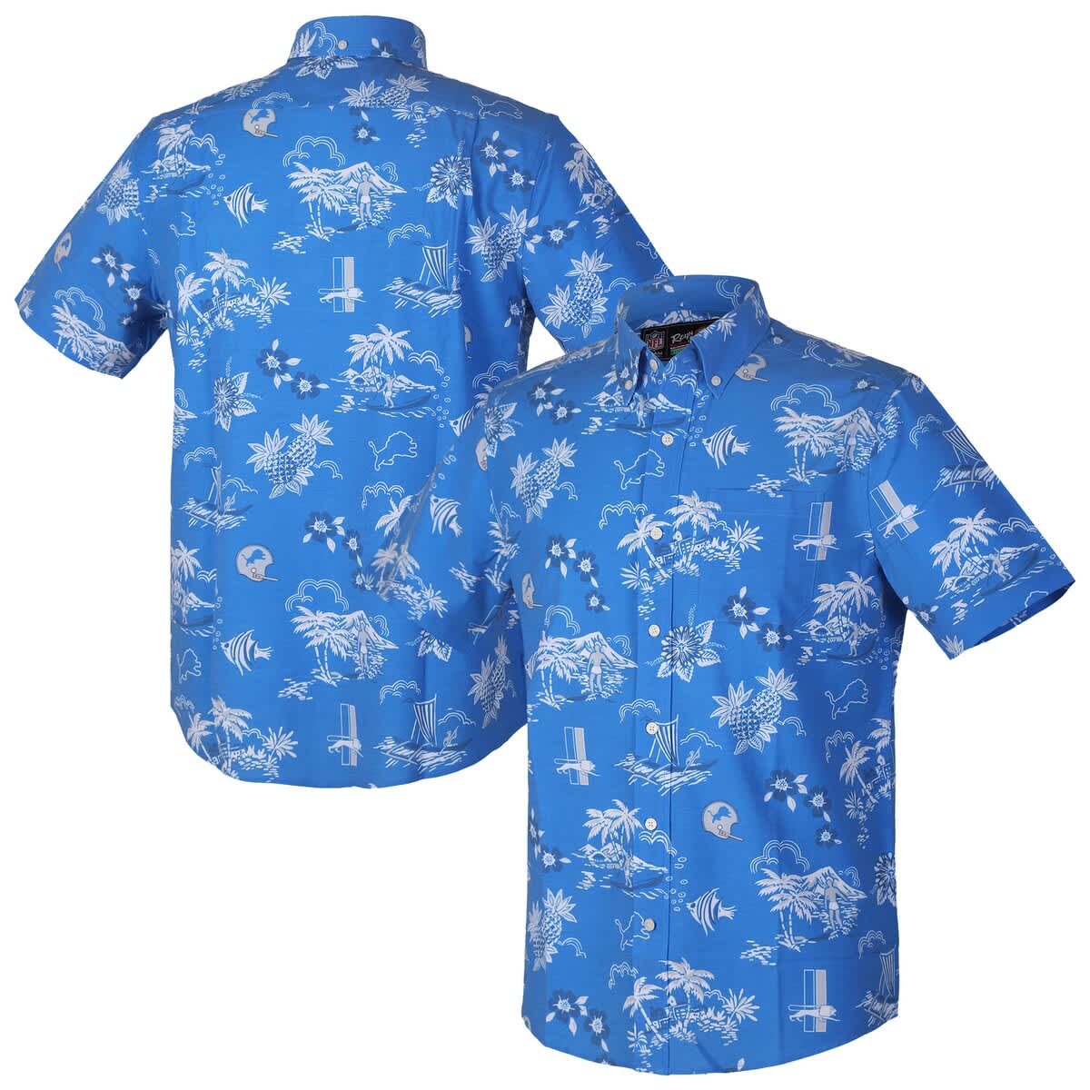 Reyn Spooner Men's Reyn Spooner Blue Detroit Lions Throwback Kekai ...