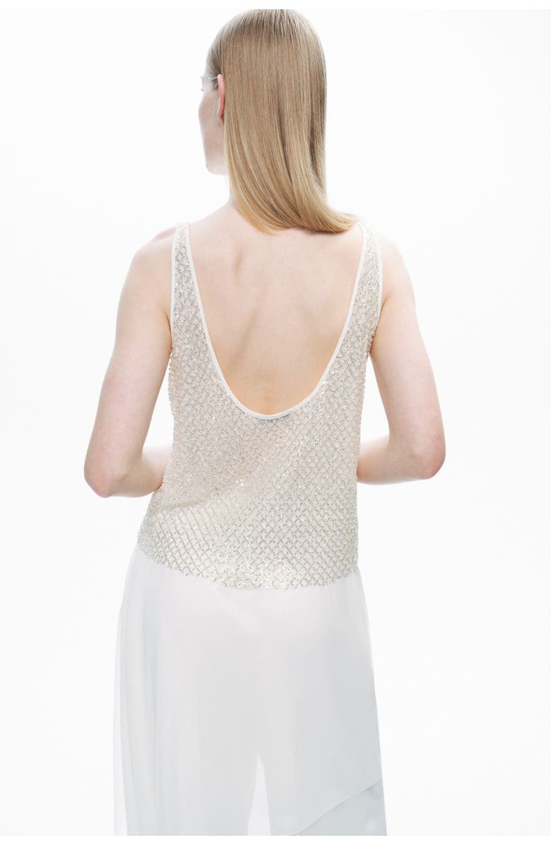 Nocturne Open Back Crystal Stone Detailed Blouse | Nordstrom