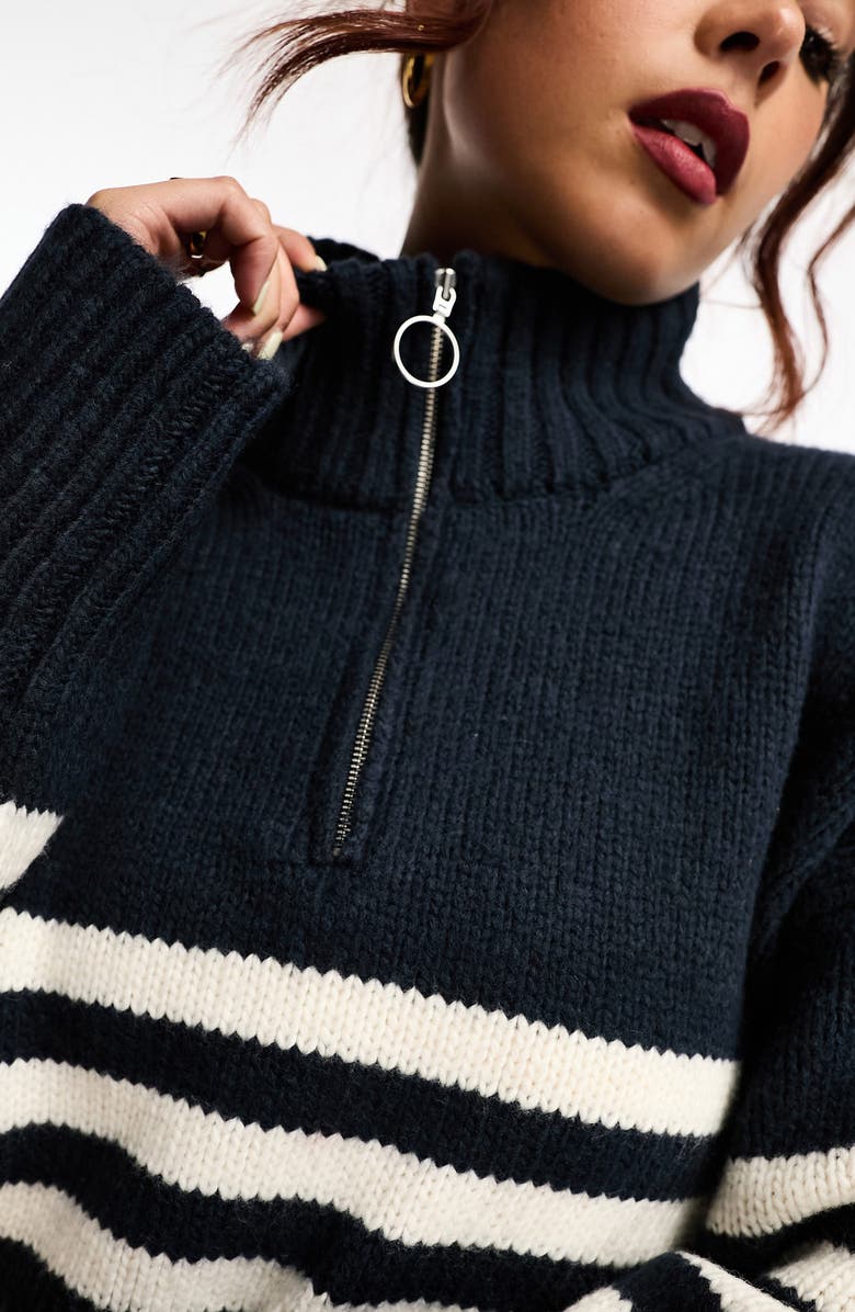 ASOS DESIGN Stripe Quarter Zip Sweater | Nordstromrack