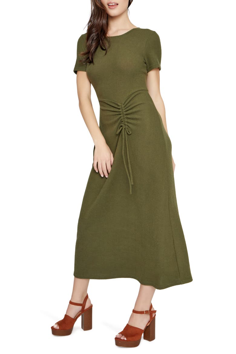 Endlessly Evergreen Ruched Short Sleeve Maxi Dress (Women) | Nordstromrack