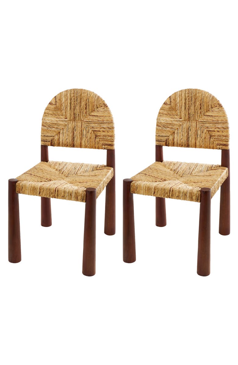 GINGER BIRCH STUDIO Set of 2 Woven Wood Accent Chair | Nordstromrack