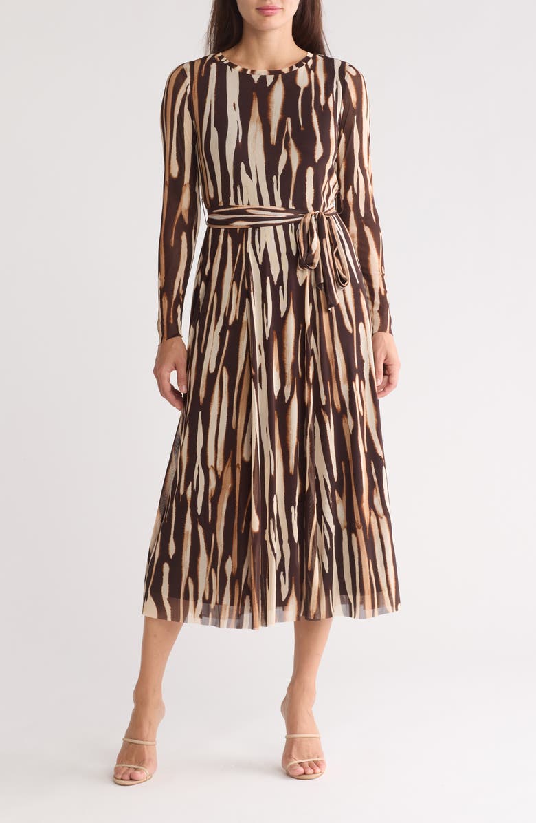 SANDRA DARREN Long Sleeve Mesh A-Line Dress | Nordstromrack