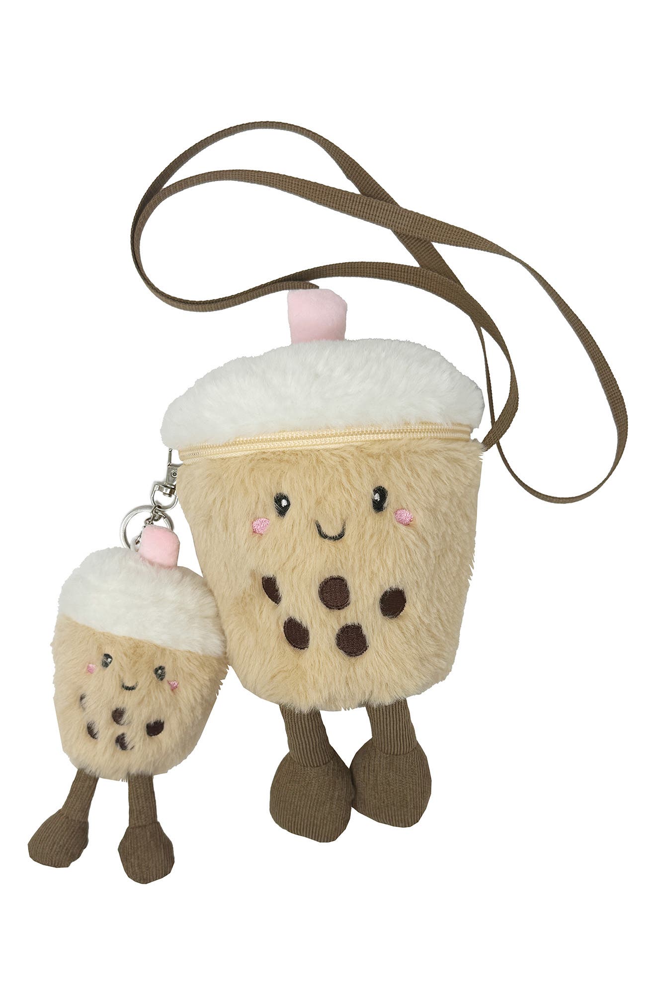 HOT FOCUS Kids' Fuzzy Boba Tea Crossbody Bag & Keychain | Nordstromrack