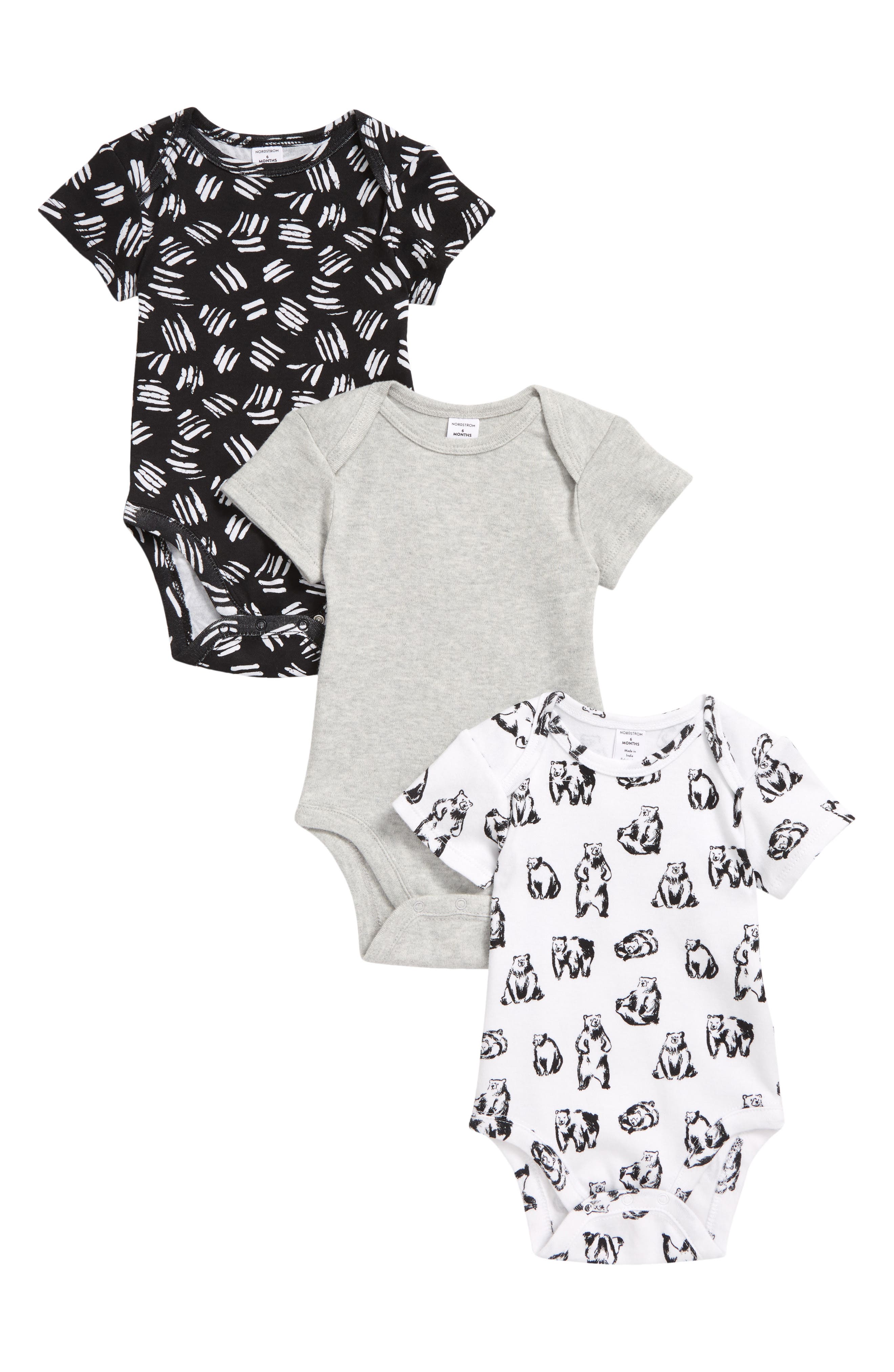 Nordstrom Assorted 3-Pack Cotton Bodysuits | Nordstromrack