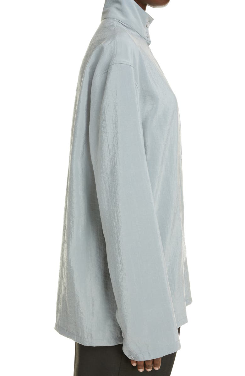 Lemaire Stand Collar Silk Blend Button-Up Shirt | Nordstrom