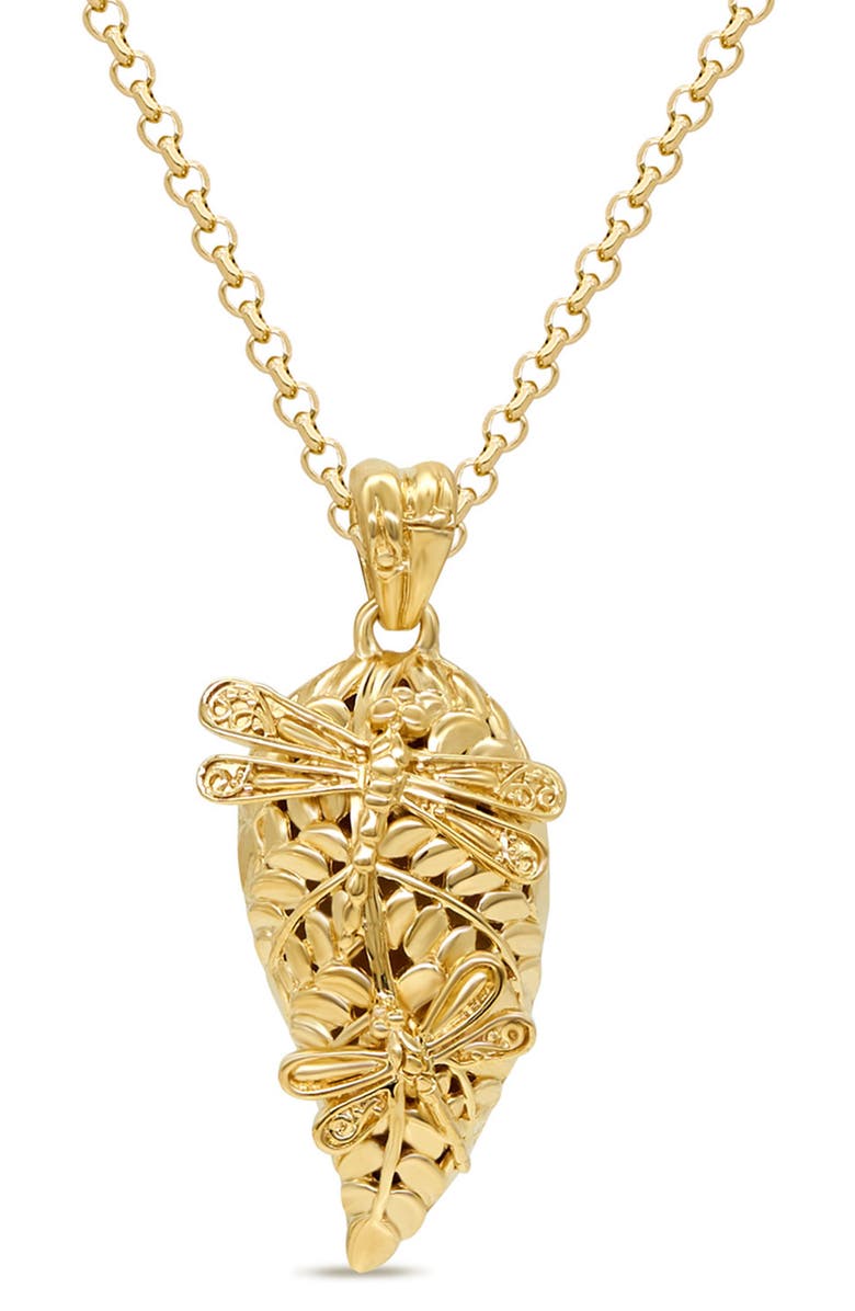 DEVATA 18K Yellow Gold Plated Sterling Silver Dragonfly Pendant ...