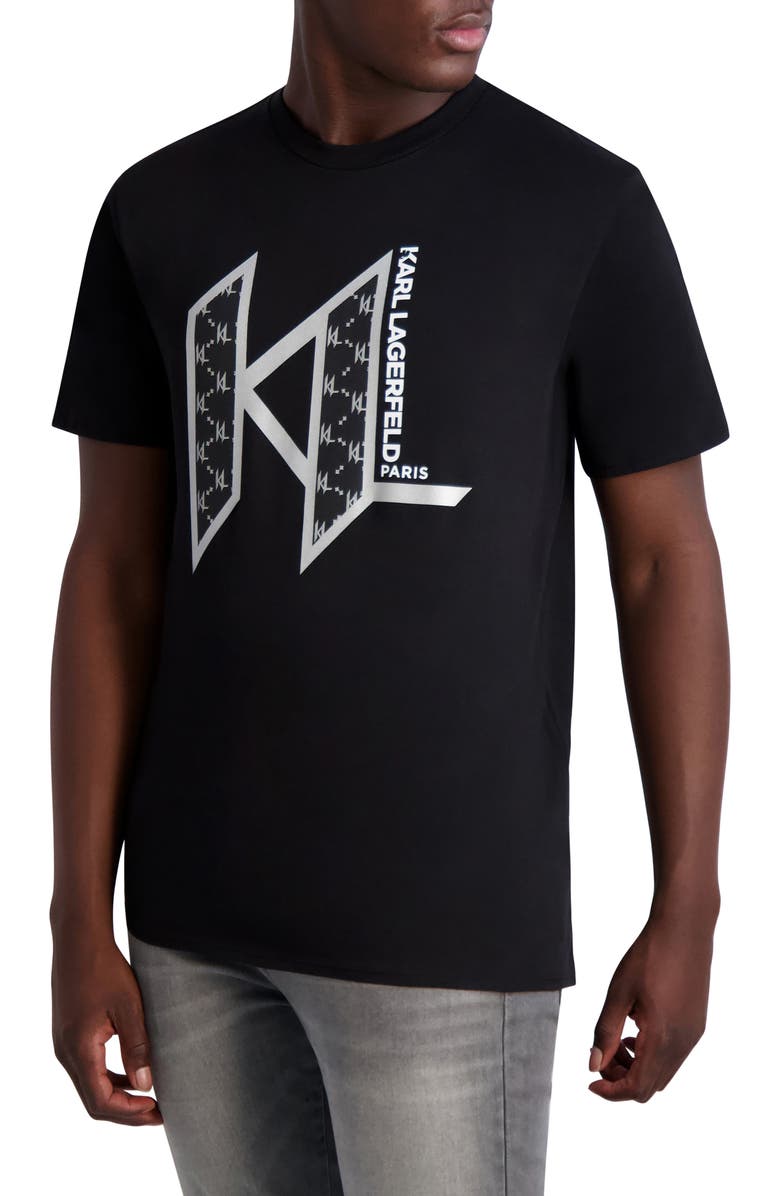 KARL LAGERFELD PARIS Mini Monogram Logo Graphic Tee | Nordstromrack