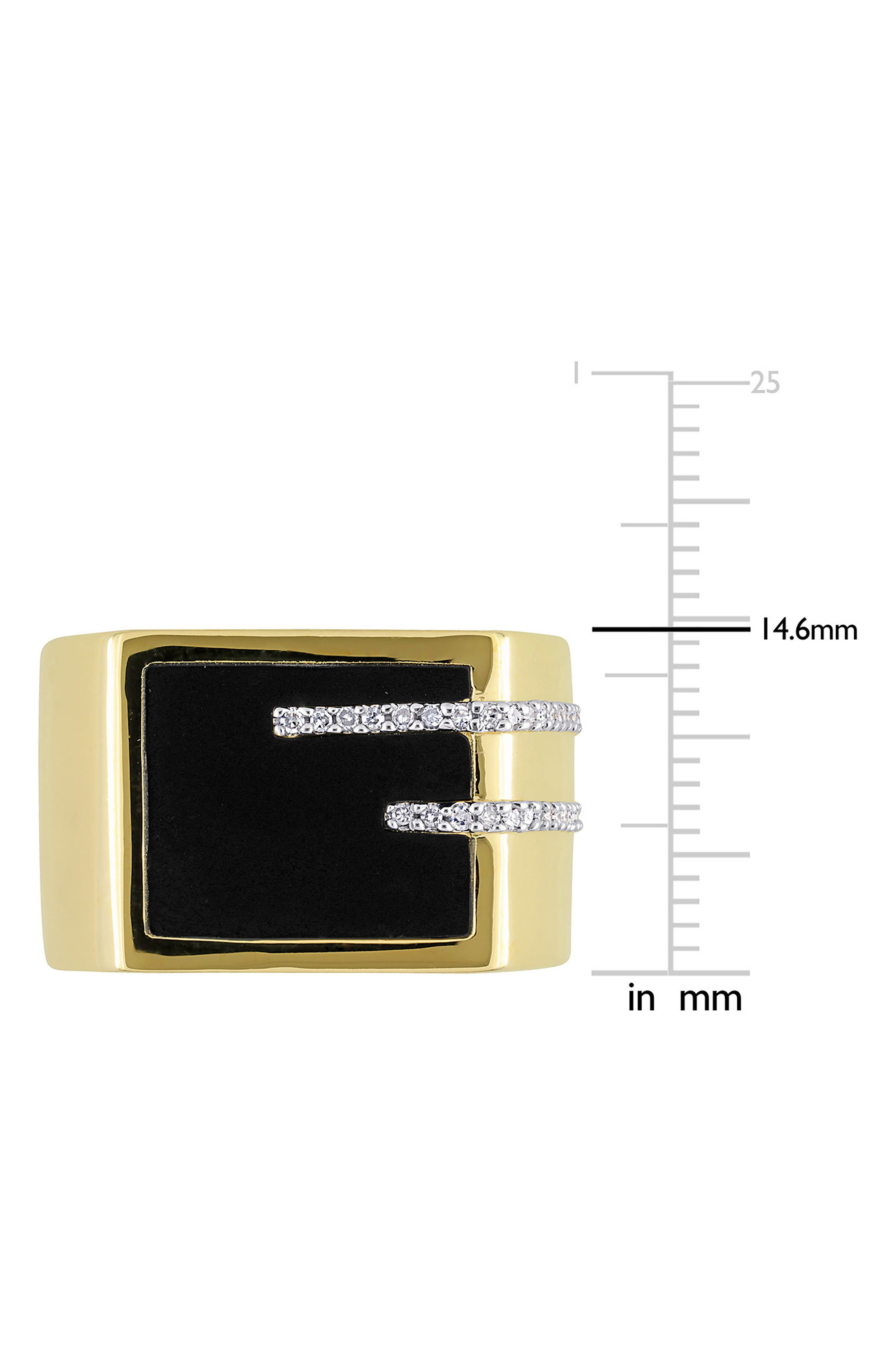 DELMAR Men's Square Black Onyx & Diamond Ring - 0.13ct. | Nordstromrack