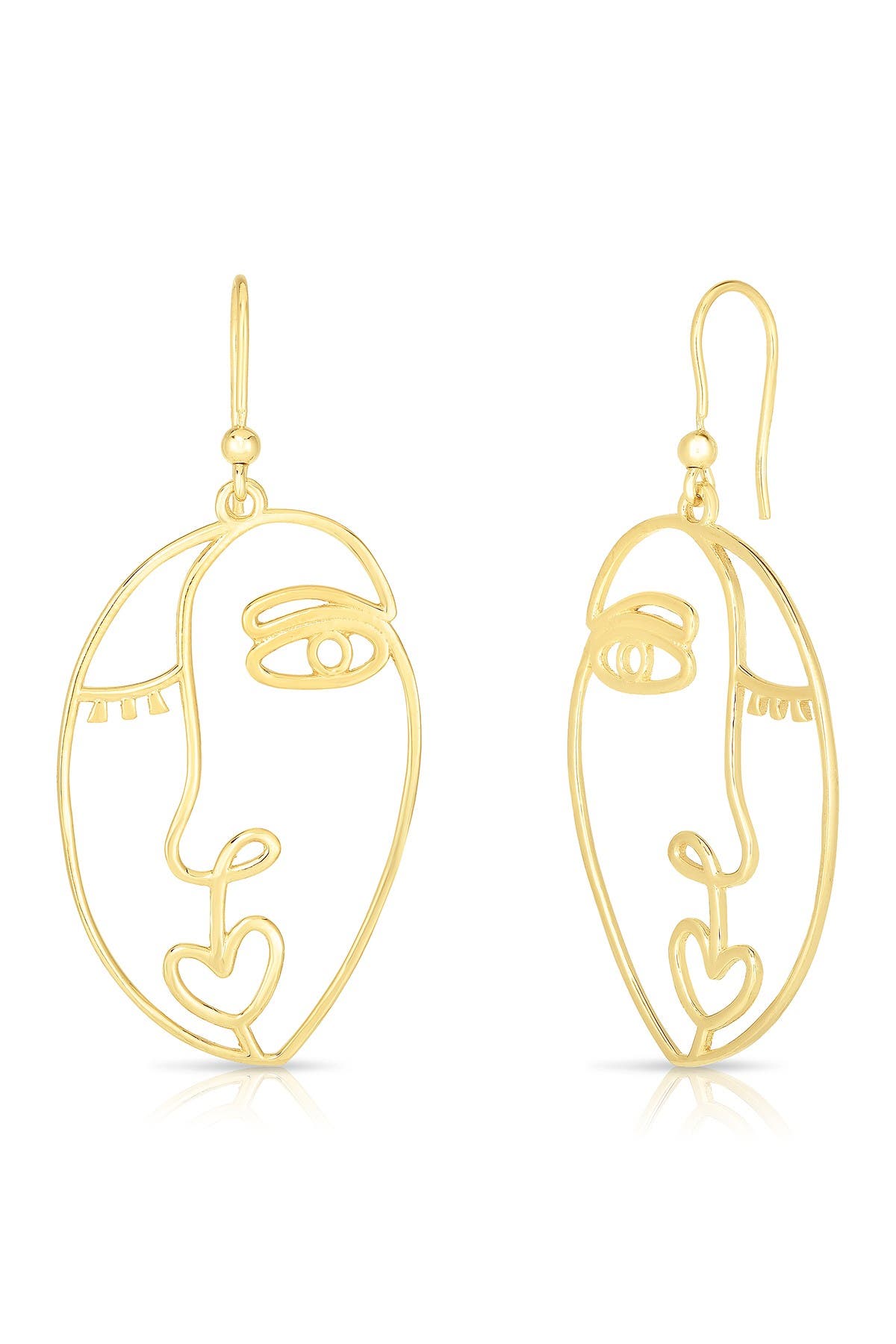 SPHERA MILANO 18K Gold Plated Sterling Silver Face Earrings | Nordstromrack