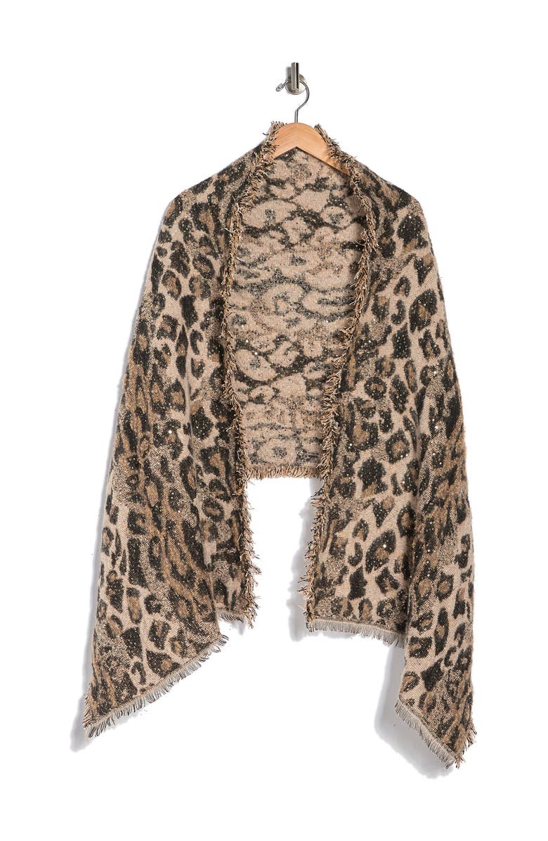 Vince Camuto Mix Stripe Leopard Print Scarf | Nordstromrack