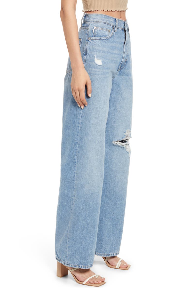 Lovers + Friends Lennon Distressed High Waist Wide Leg Jeans ...