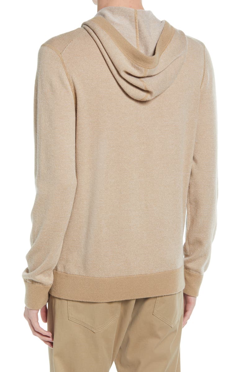 Vince Bird's Eye Wool & Cashmere Henley Hoodie | Nordstromrack