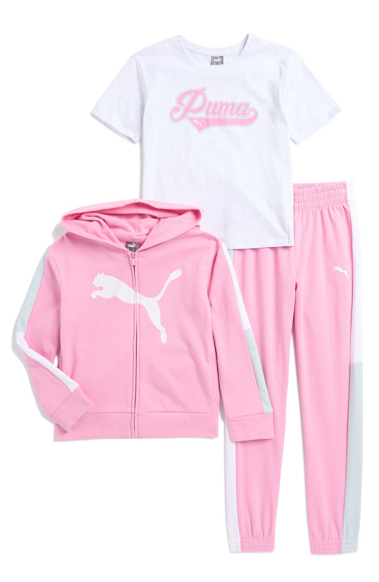 PUMA Kids' Logo Fleece Zip Hoodie, T-Shirt & Joggers Set | Nordstromrack