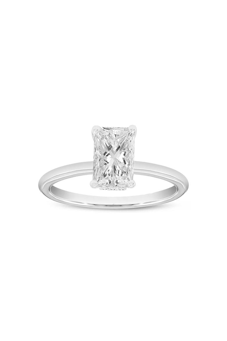 Ahlam 14K White Gold Radiant Cut Lab Grown Diamond Hidden Halo ...