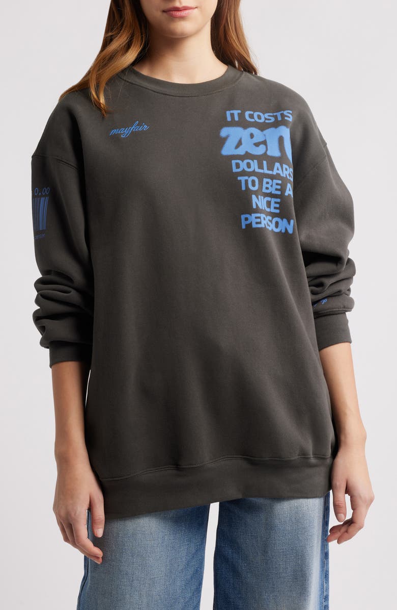 THE MAYFAIR GROUP It Cost Zero Oversize Graphic Sweatshirt | Nordstromrack